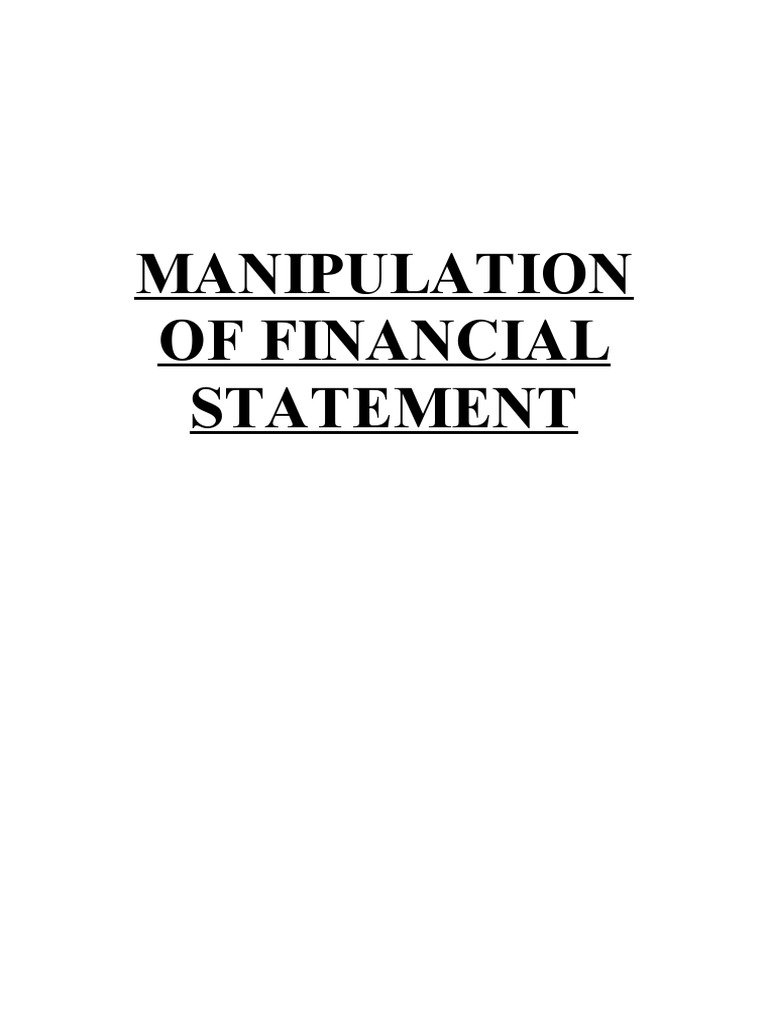 Ways of Manipulating Accounting Statements | PDF | Expense | Revenue