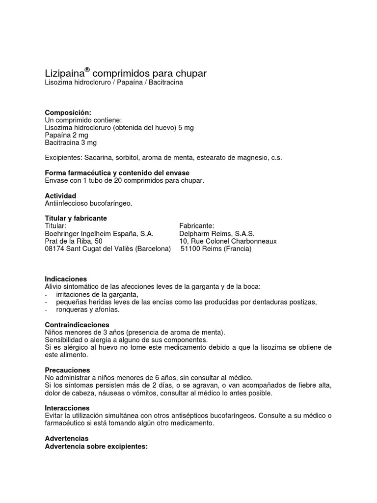 Prospecto PDF | PDF | Medicamentos con receta | Tableta (Farmacia)