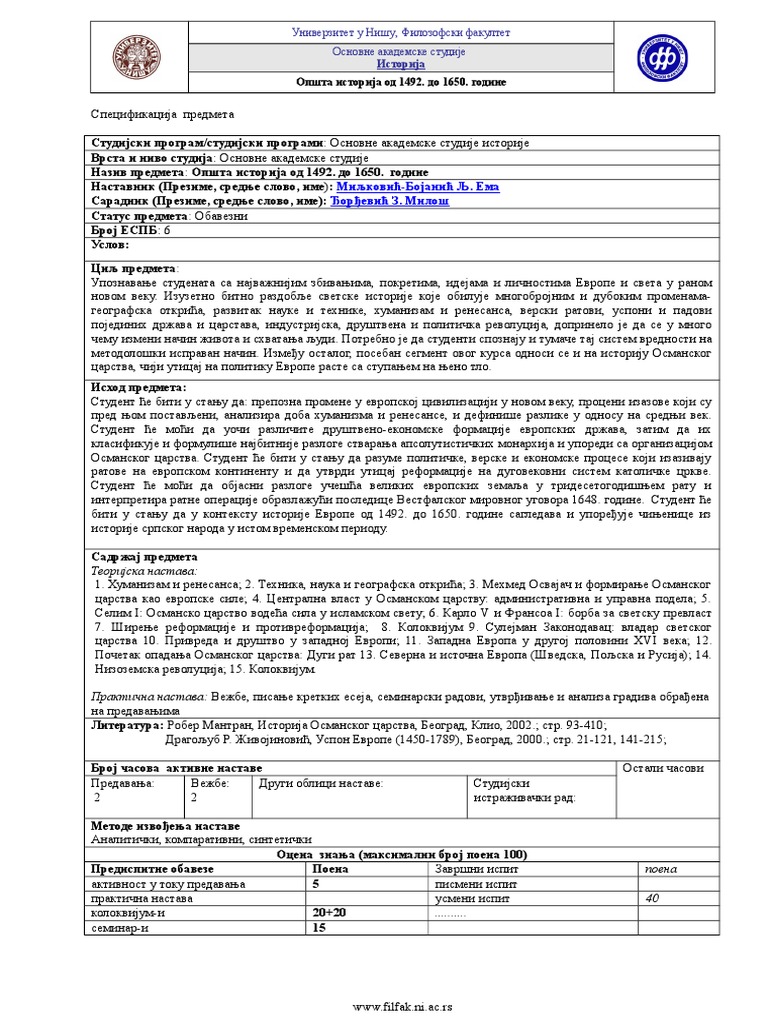 Opsta Istorija Od 1492 Do 1650 Godine | PDF