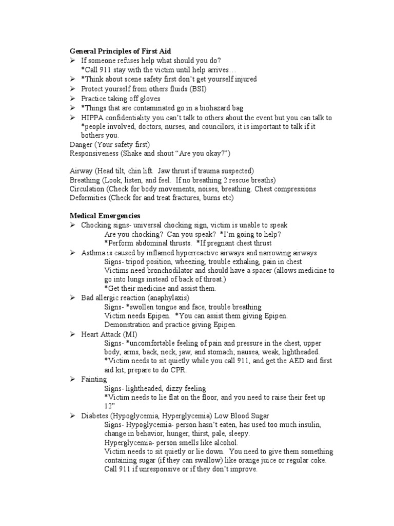 First Aid Instruction | PDF | Cardiopulmonary Resuscitation | Medicine