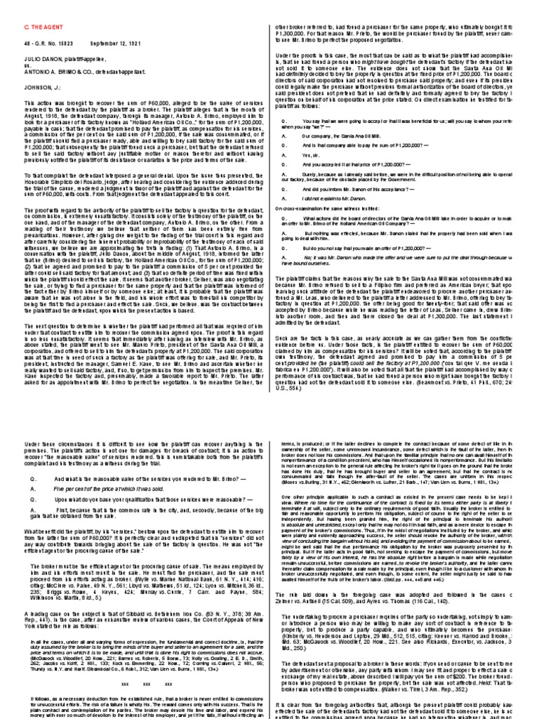 The Agent Cases PDF | PDF | Law Of Agency | Sales