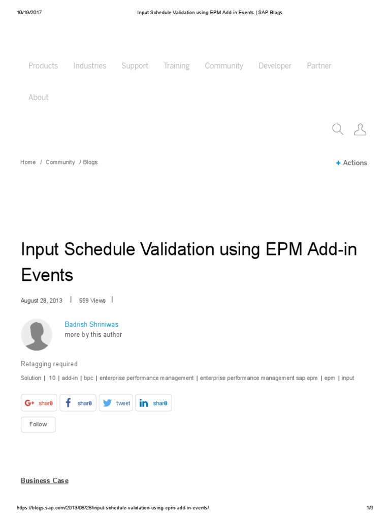 Input Schedule Validation Using EPM Add-In Events | PDF | Microsoft ...