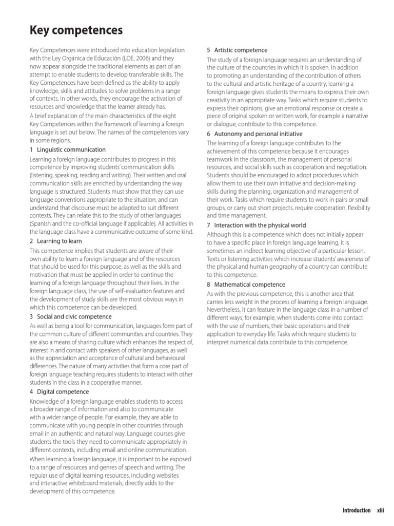 Teacher%27s%20guide %20key%20competences | PDF | Foreign Language | Skill