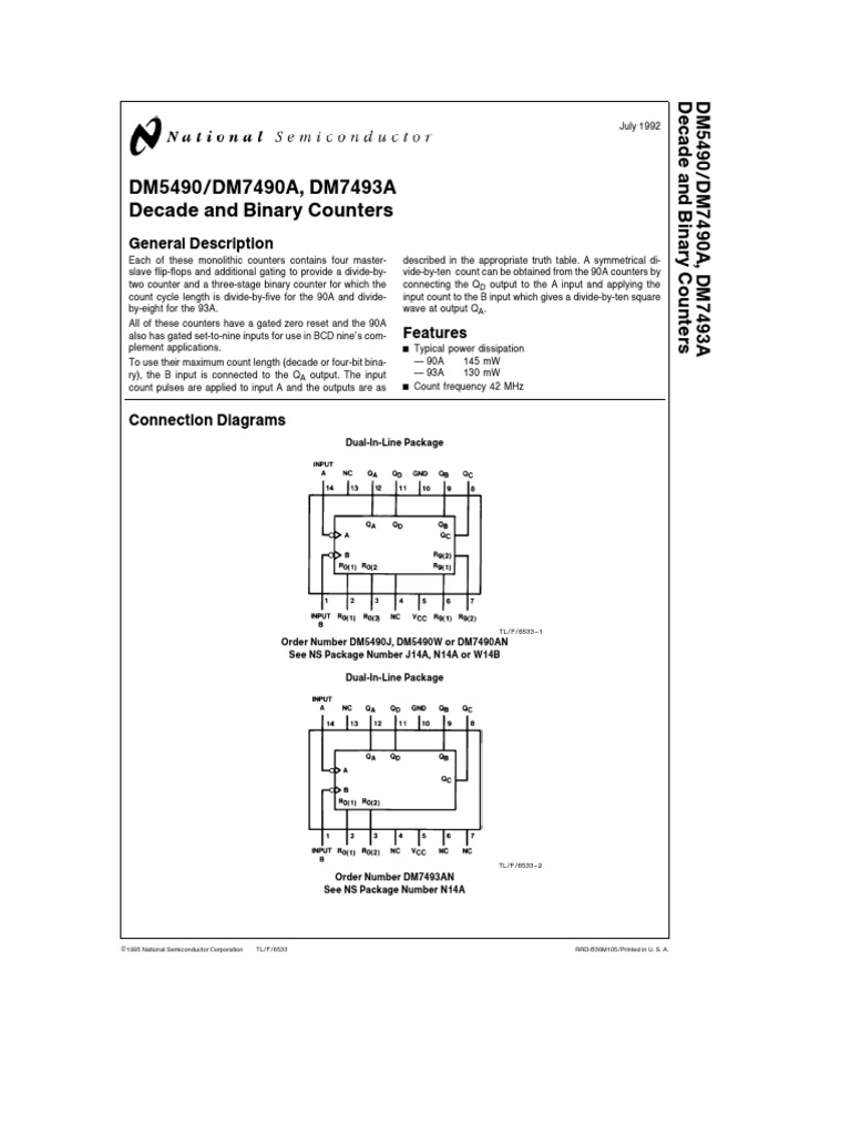7493 Datasheet PDF | PDF