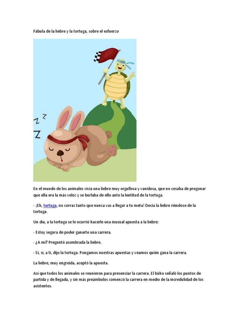 Fábula de La Liebre y La Tortuga | PDF | Poesía
