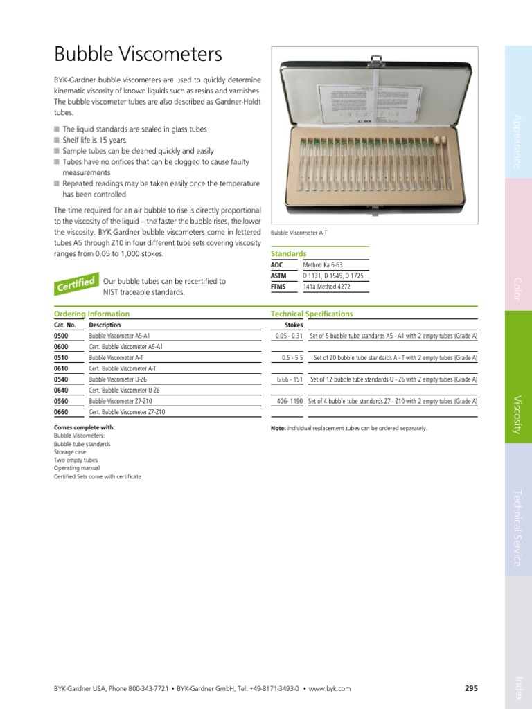 Bubble Viscometers: Certified | Download Free PDF | Continuum Mechanics ...