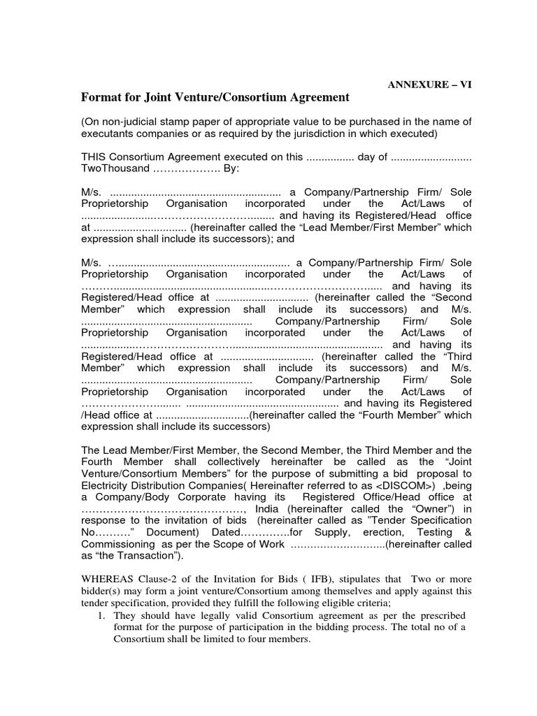 Joint Venture Power of Attorney Format | PDF | Guarantee | Joint Venture
