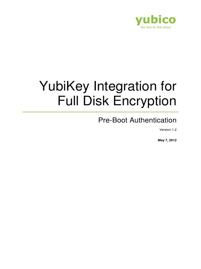 YubiKey Integration For Full Disk Encryption With Pre Boot Authentication v1.2 | PDF | Password ...