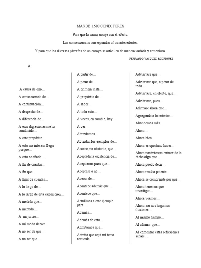 Conectores para Ensayos PDF | PDF