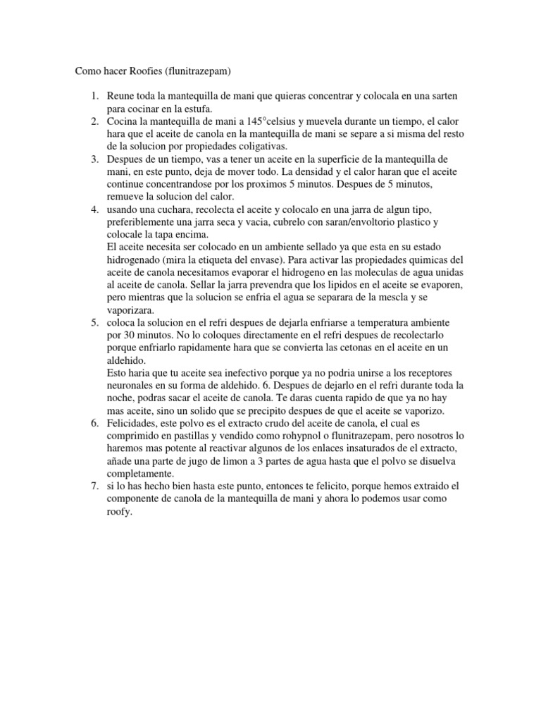 Como Hacer Roofies | PDF | Petróleo | Agua