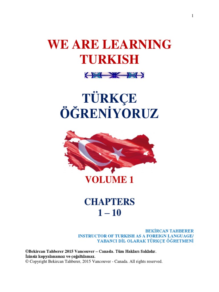 We Are Learning Turkish - Turkce Ogreniy-2 | PDF