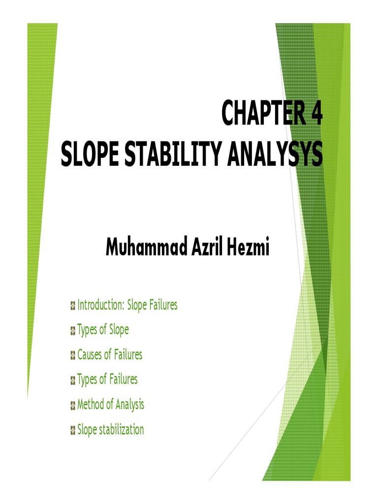 Slope Stability Analysis Techniques | PDF | Landslide | Soil Mechanics