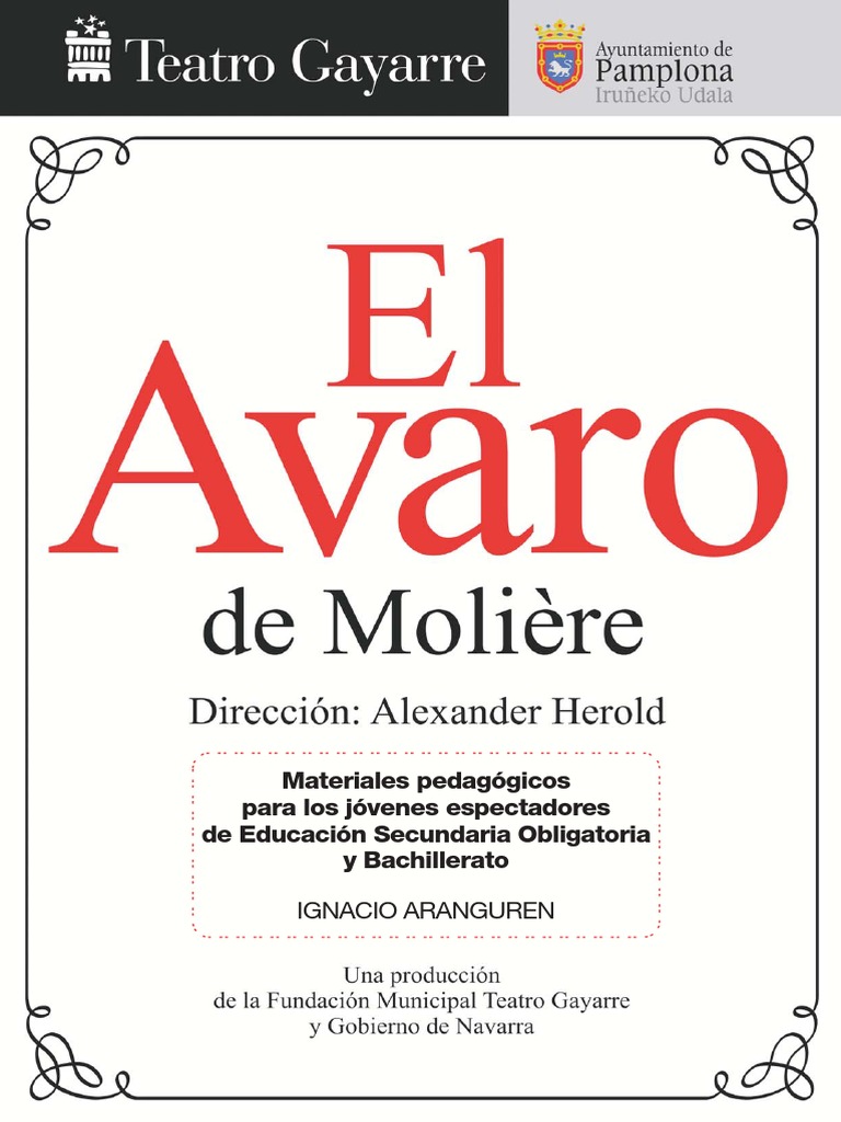 Libro y Actividades El Avaro PDF | PDF | Molière | Comedia