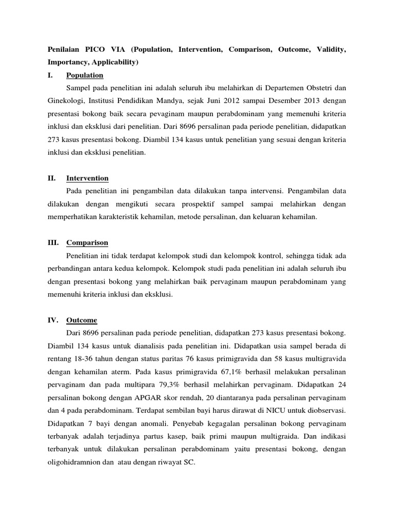 Penilaian PICO Via | PDF