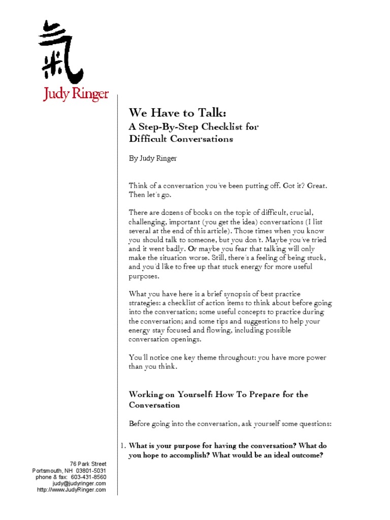 Difficult Conversations | PDF | Conversation | Perception