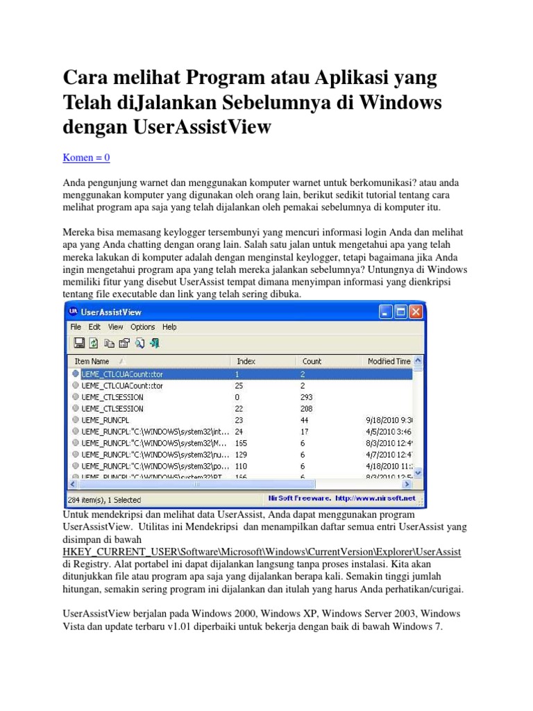 Cara Melihat Program Atau Aplikasi Yang Telah DiJalankan Sebelumnya Di ...