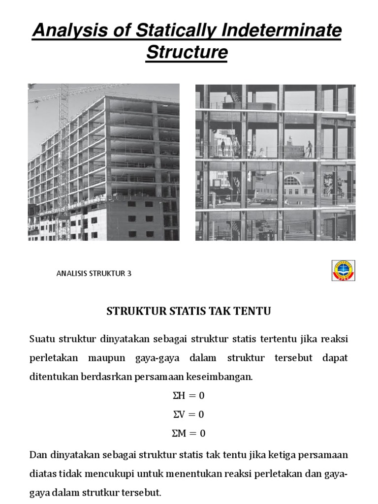 Analysis of Statically Indeterminate Structure: Analisis Struktur 3 | PDF