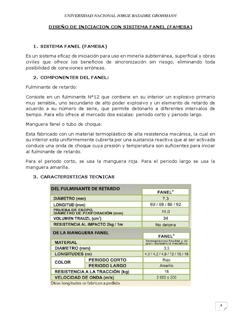 Diseño de Iniciación FANEL para Minería | PDF | Material explosivo ...