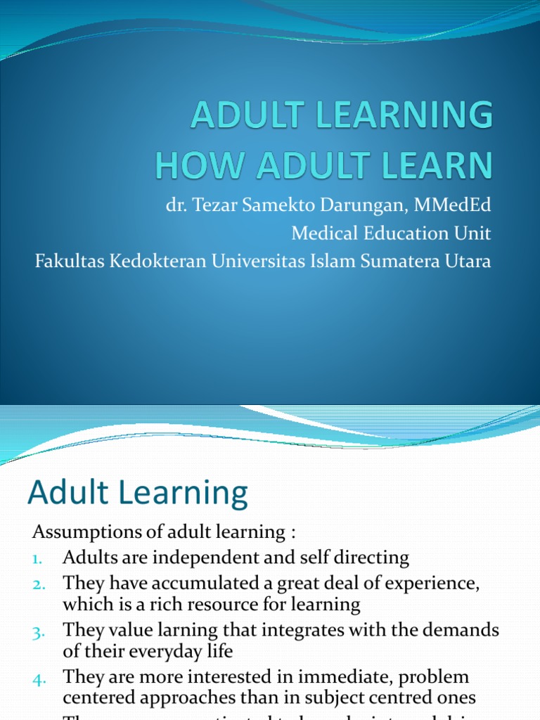 Adult Learning | PDF | Adult Education | Schema (Psychology)