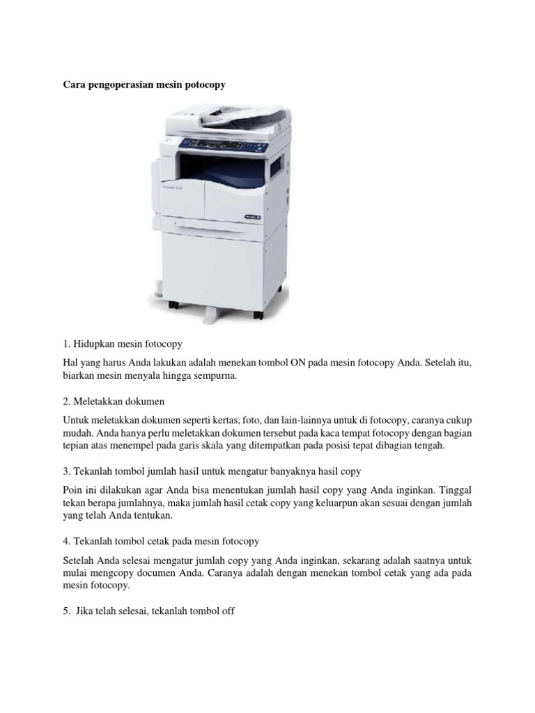 Cara Pengoperasian Mesin Poto | PDF | Komputer