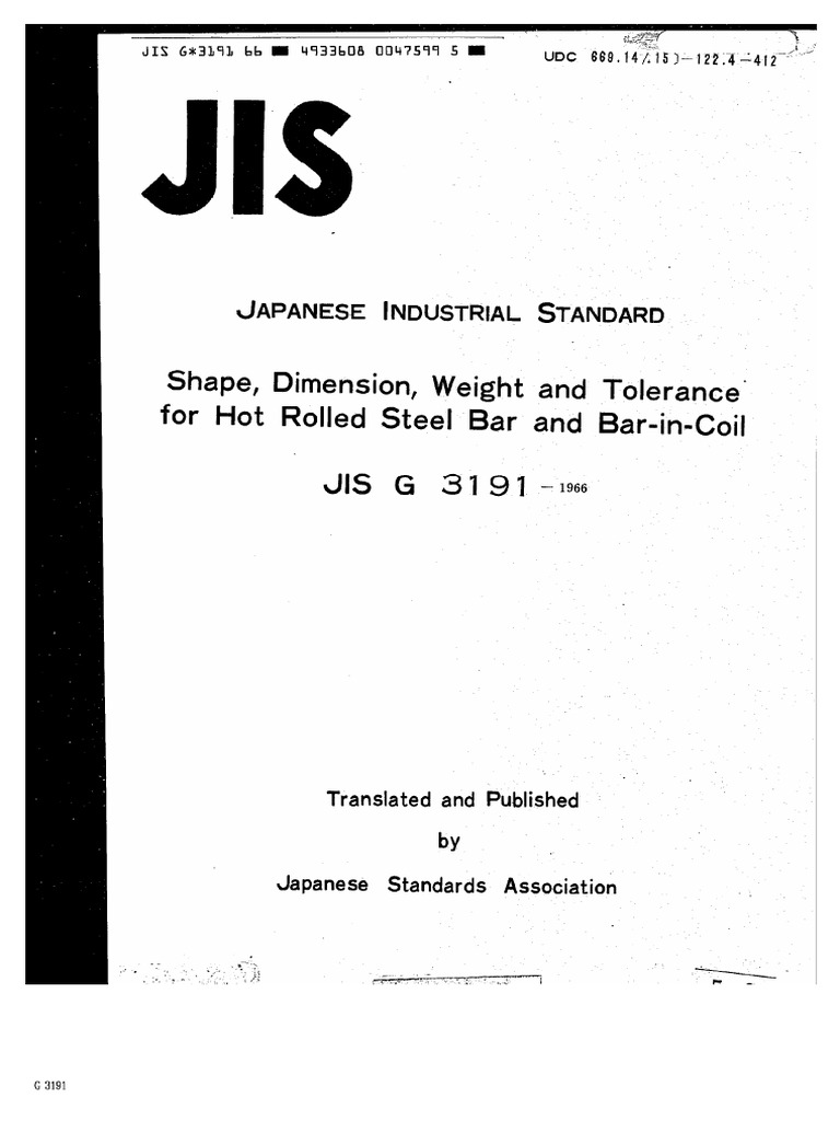 Jis G3191 1966 PDF | PDF