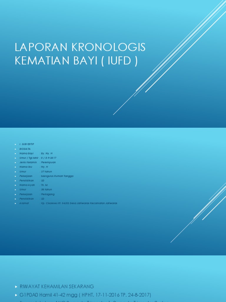 Laporan Kronologis Kematian Bayi (iUFD) | PDF