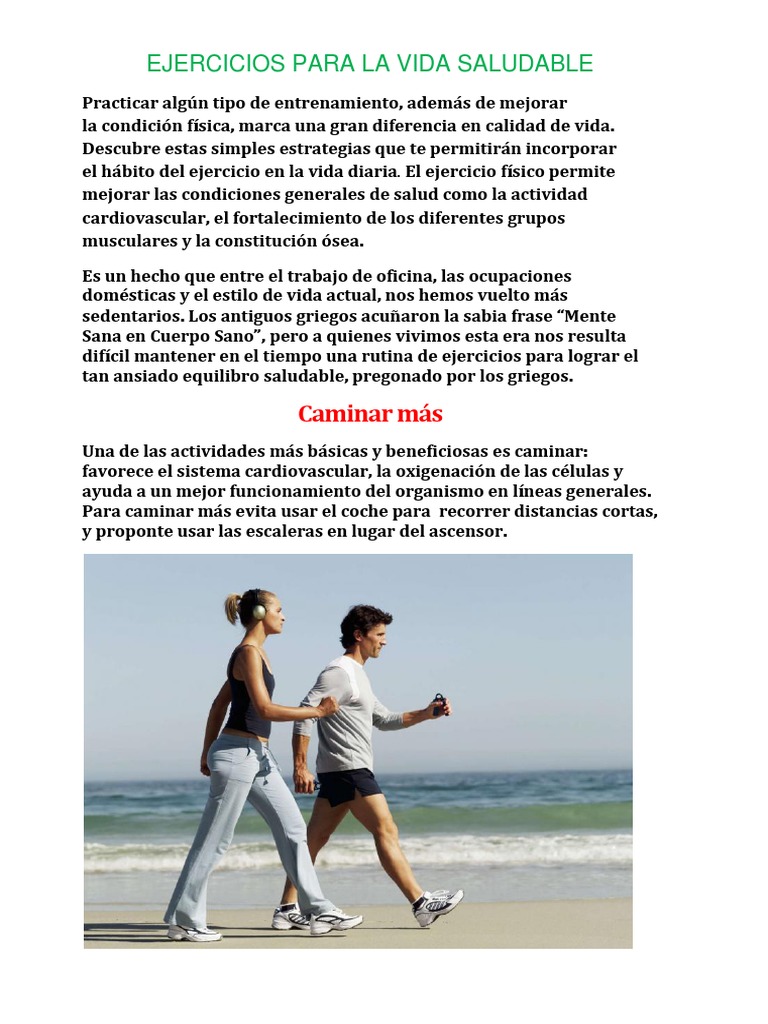 Ejercicios para La Vida Saludable | PDF | Ejercicio físico | Obesidad