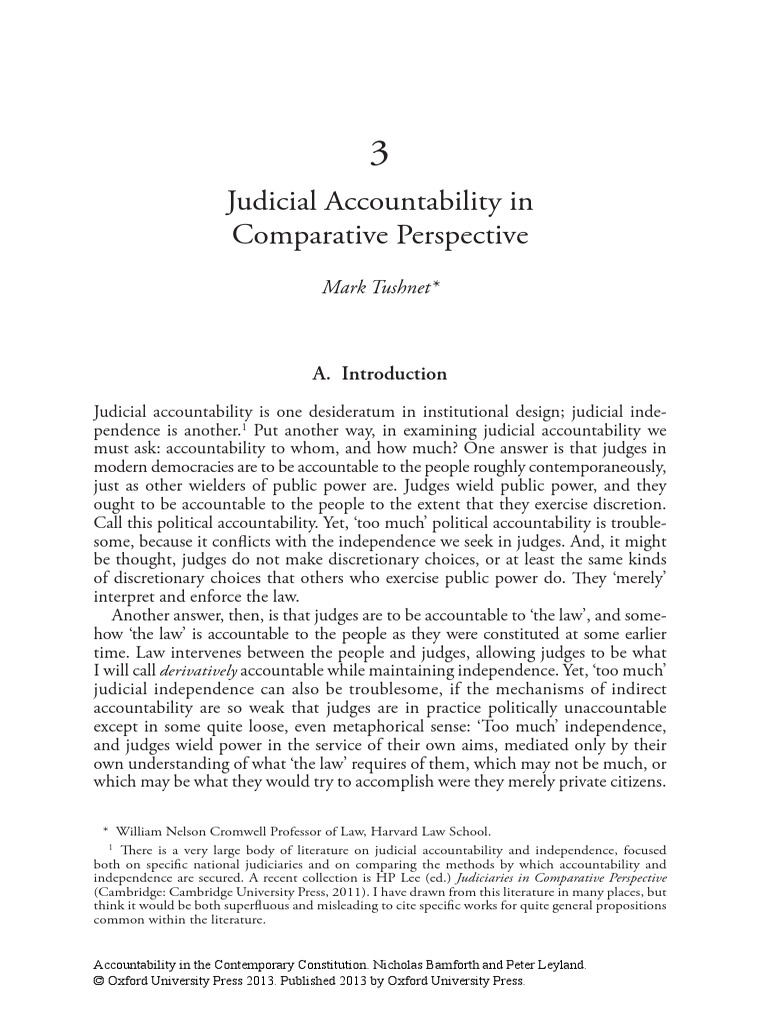 Judicial Accountability in Comparative Perspective | PDF | Judiciaries ...