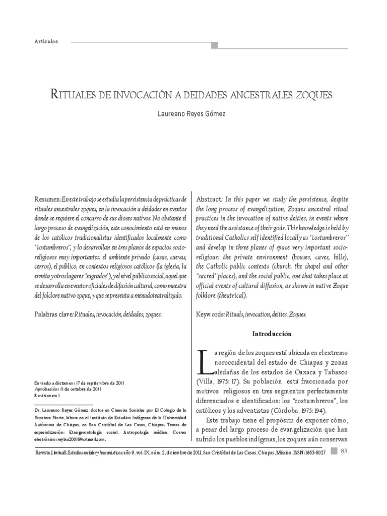 Ritual de invocación a dioses zoques | PDF | Chiapas | Santo