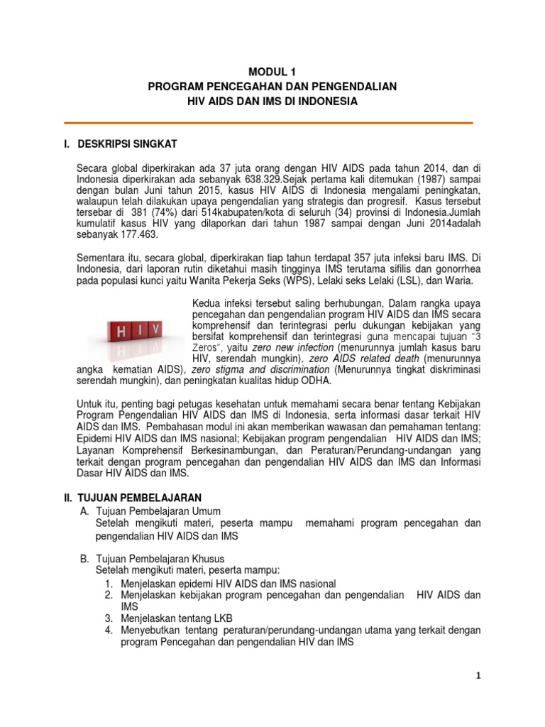 MODUL - 1 Program Pencegahan Dan Pengendalian HIV-AIDS Dan IMS | PDF