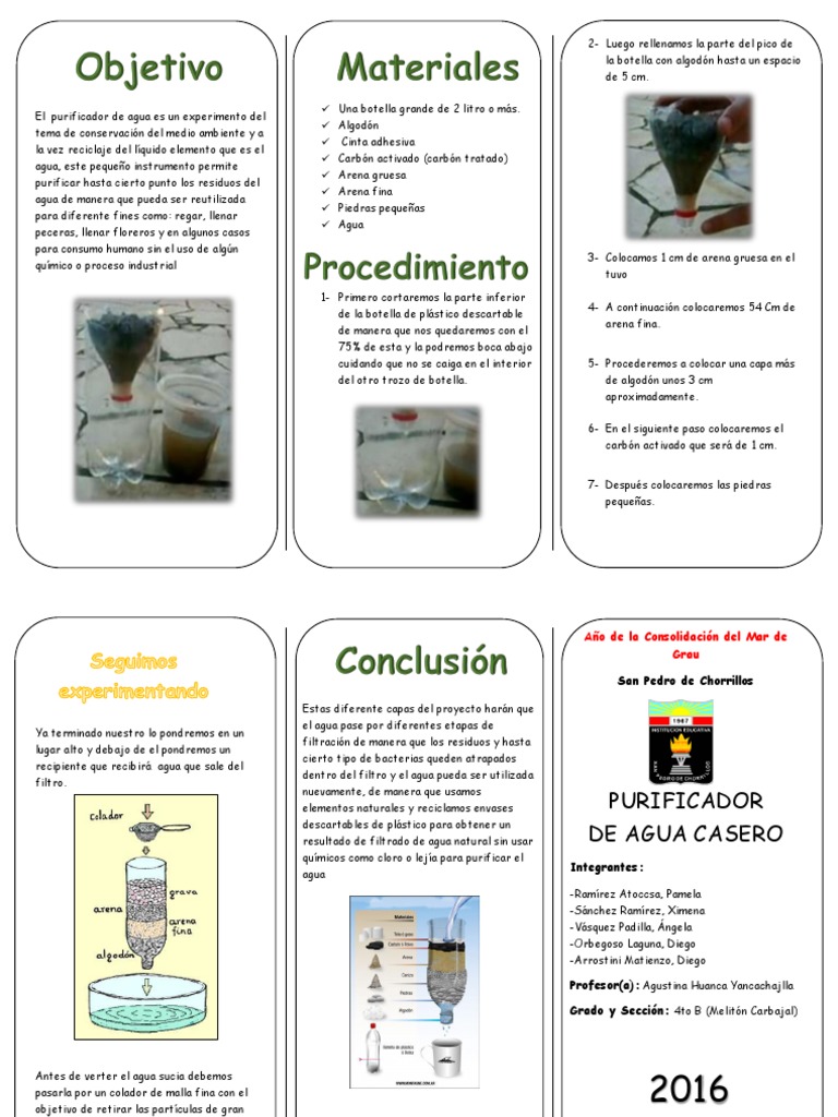 Triptico Purificador | PDF | Botella | Agua