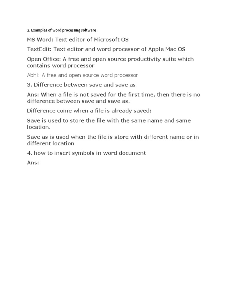 Abhi: A Free and Open Source Word Processor: 2. Examples of Word ...