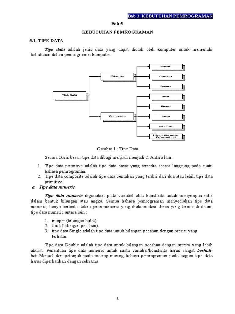 Tipe Data dan Variabel dalam Pemrograman | PDF