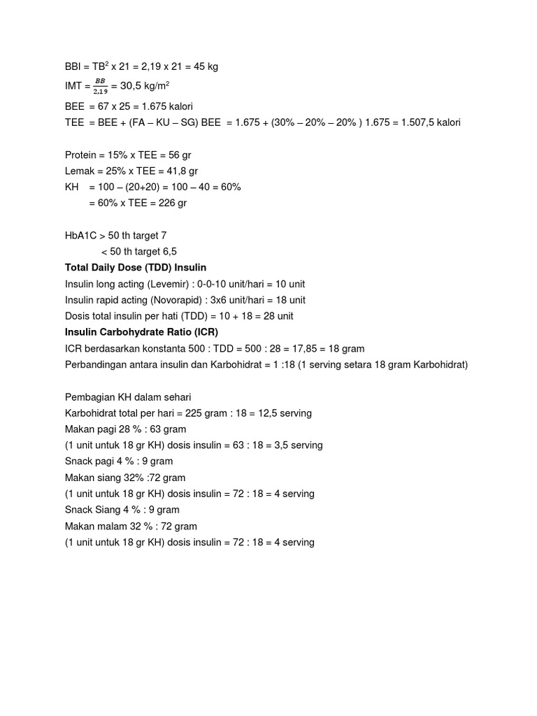 Total Daily Dose (TDD) Insulin | PDF