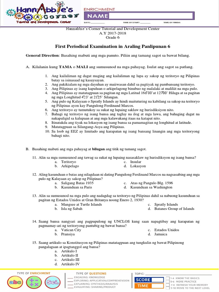 Grade 6 AP Exam | PDF