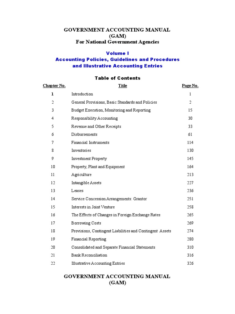 Government Accounting Manual (GAM) For National Government Agencies ...