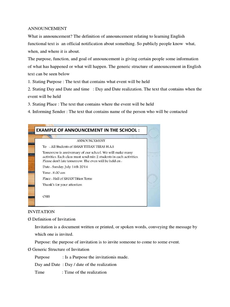 Announcement, Advertisement, Invitation, Notice, Warning | PDF | Fruit ...