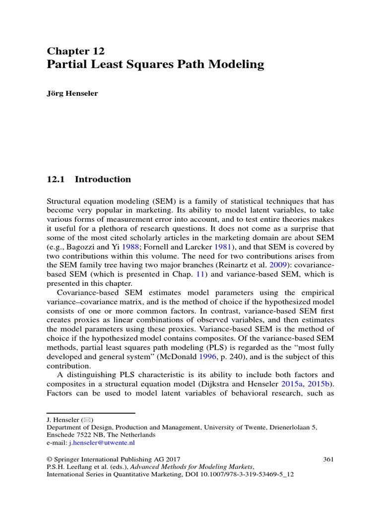 Henseler 2017 - PLS Path Modeling | PDF | Structural Equation Modeling | Bootstrapping (Statistics)