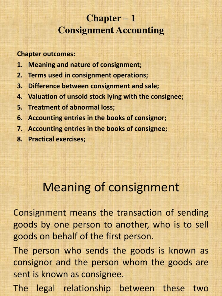 2848 Unit 1 Specialized Financial Accounting Chapter - 1 Consignment ...