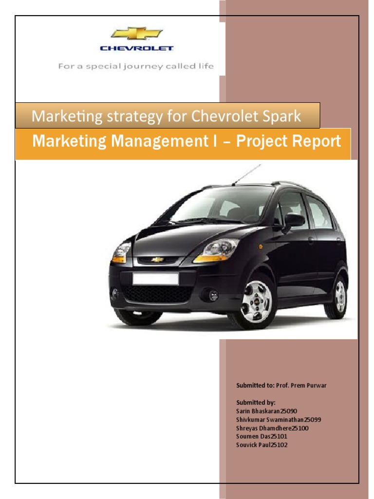Marketing strategy for Chevrolet Spark | PDF | Market Segmentation ...
