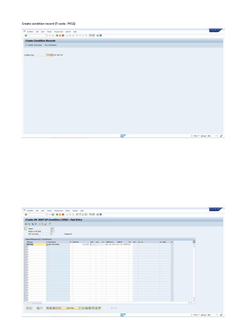 Create Condition Record (T-Code: FV11) | PDF
