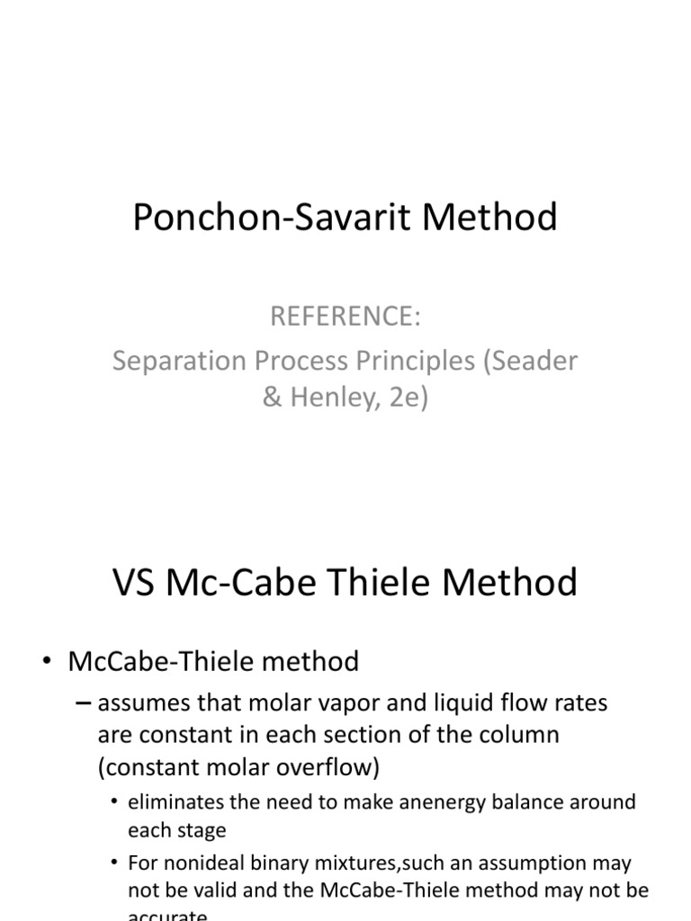 Ponchon-Savarit Method Draft 01 | Download Free PDF | Separation ...
