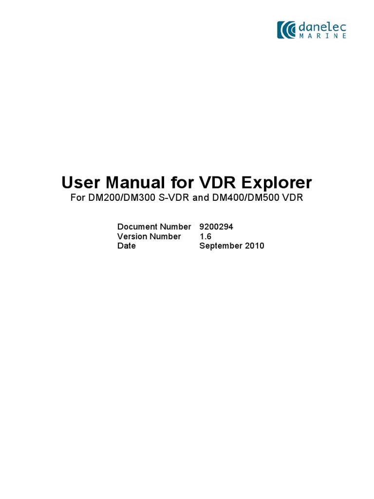 VDR Explorer User Manual for DM Series | PDF | Tab (Gui) | Parameter ...