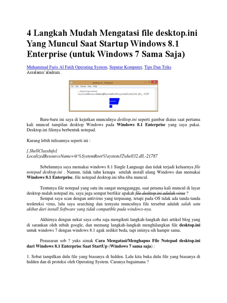 4 Langkah Mudah Mengatasi File Desktop - Ini Yang Muncul Saat Startup ...