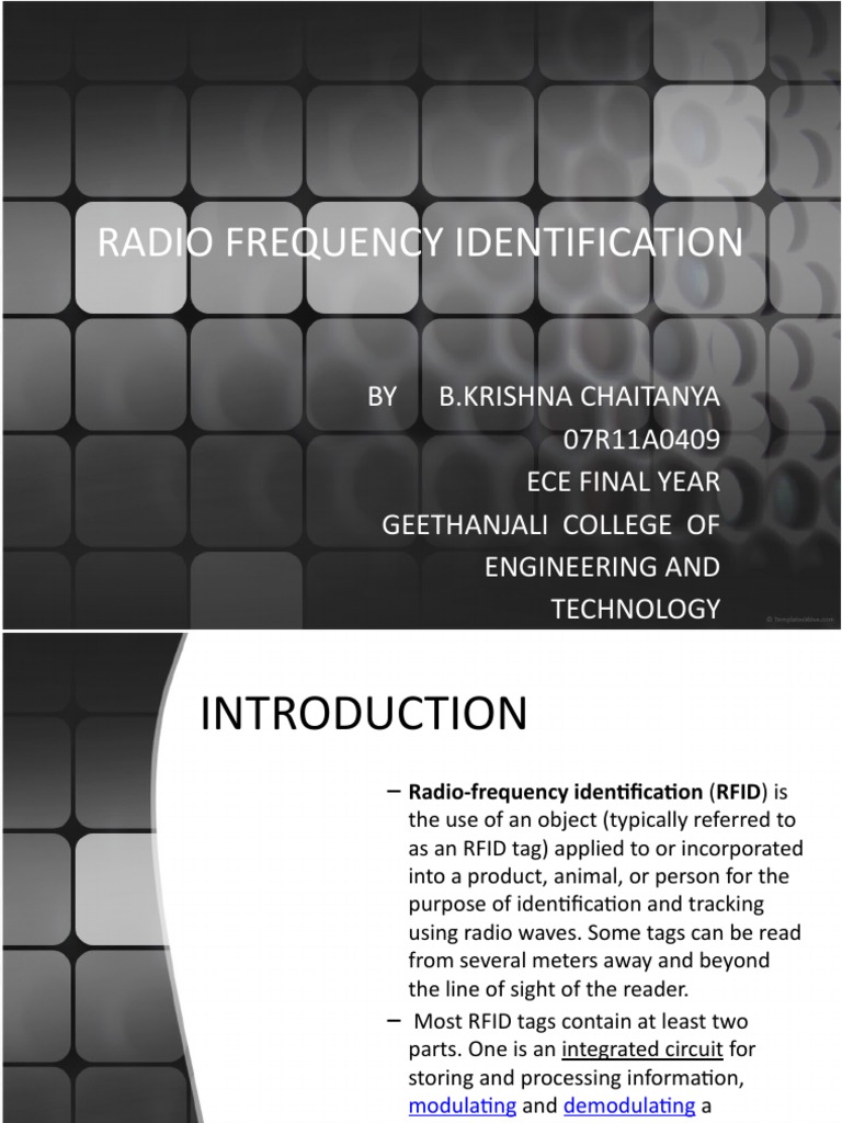 Radio Frequency Identification | PDF | Radio Frequency Identification ...