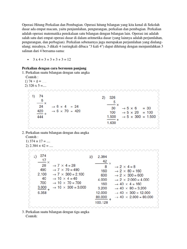 Operasi Hitung Perkalian Dan Pembagian | PDF
