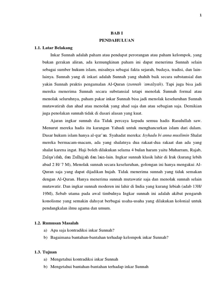 Kontradiksi Paham Inkar Sunnah | PDF | Agama & Spiritualitas