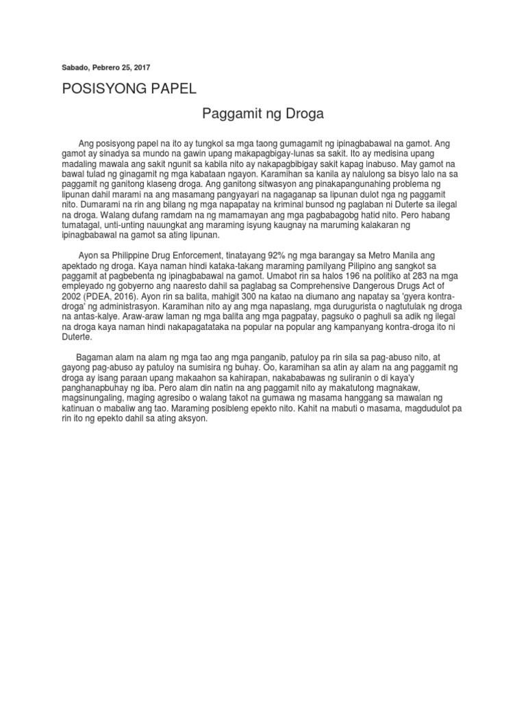 Posisyong Papel | PDF