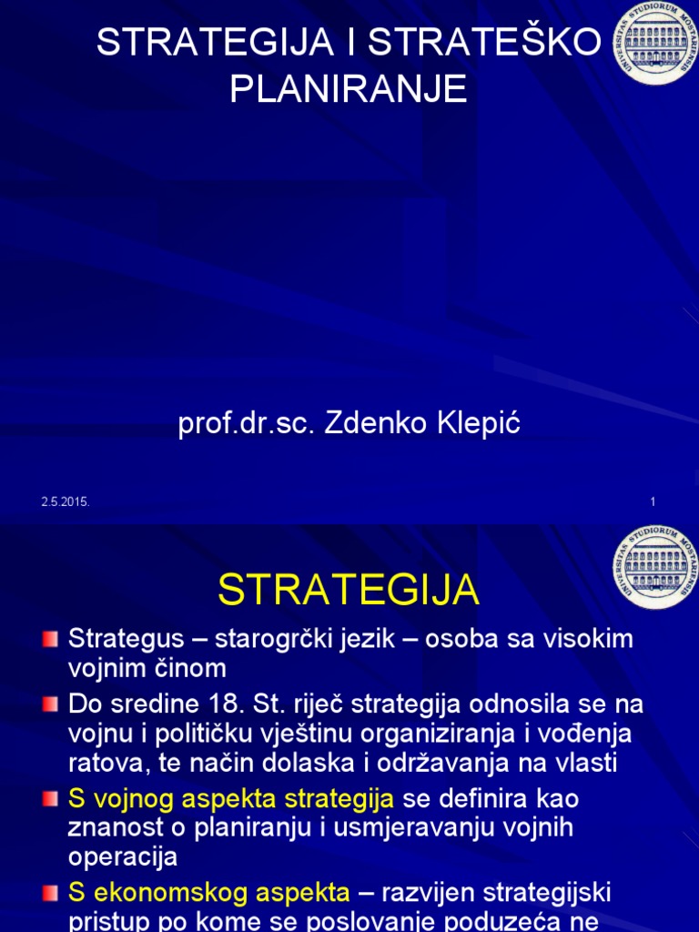Strategijski Management | PDF