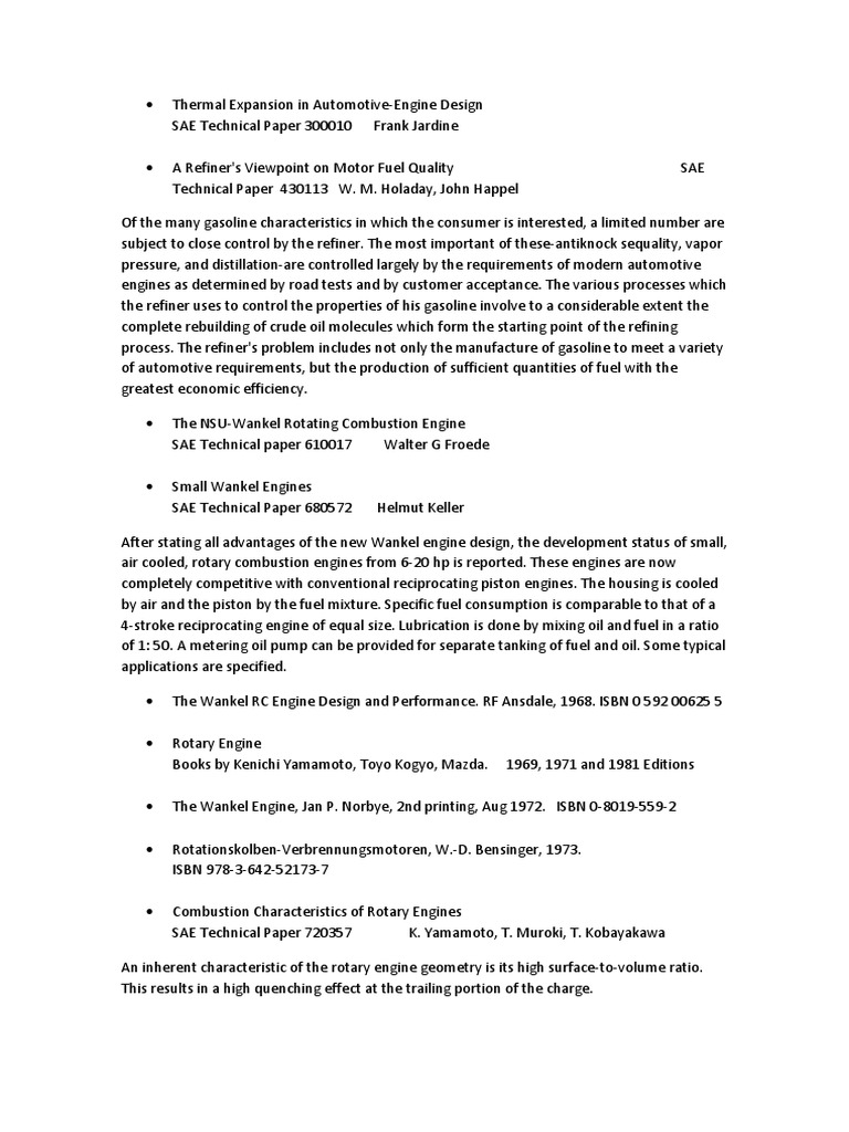 Wankel RCE - Some References | PDF | Internal Combustion Engine ...